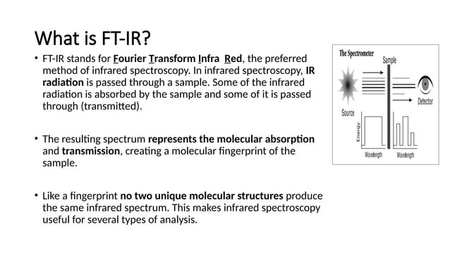 FTIR Analysis for the desired materials pptx | PPT