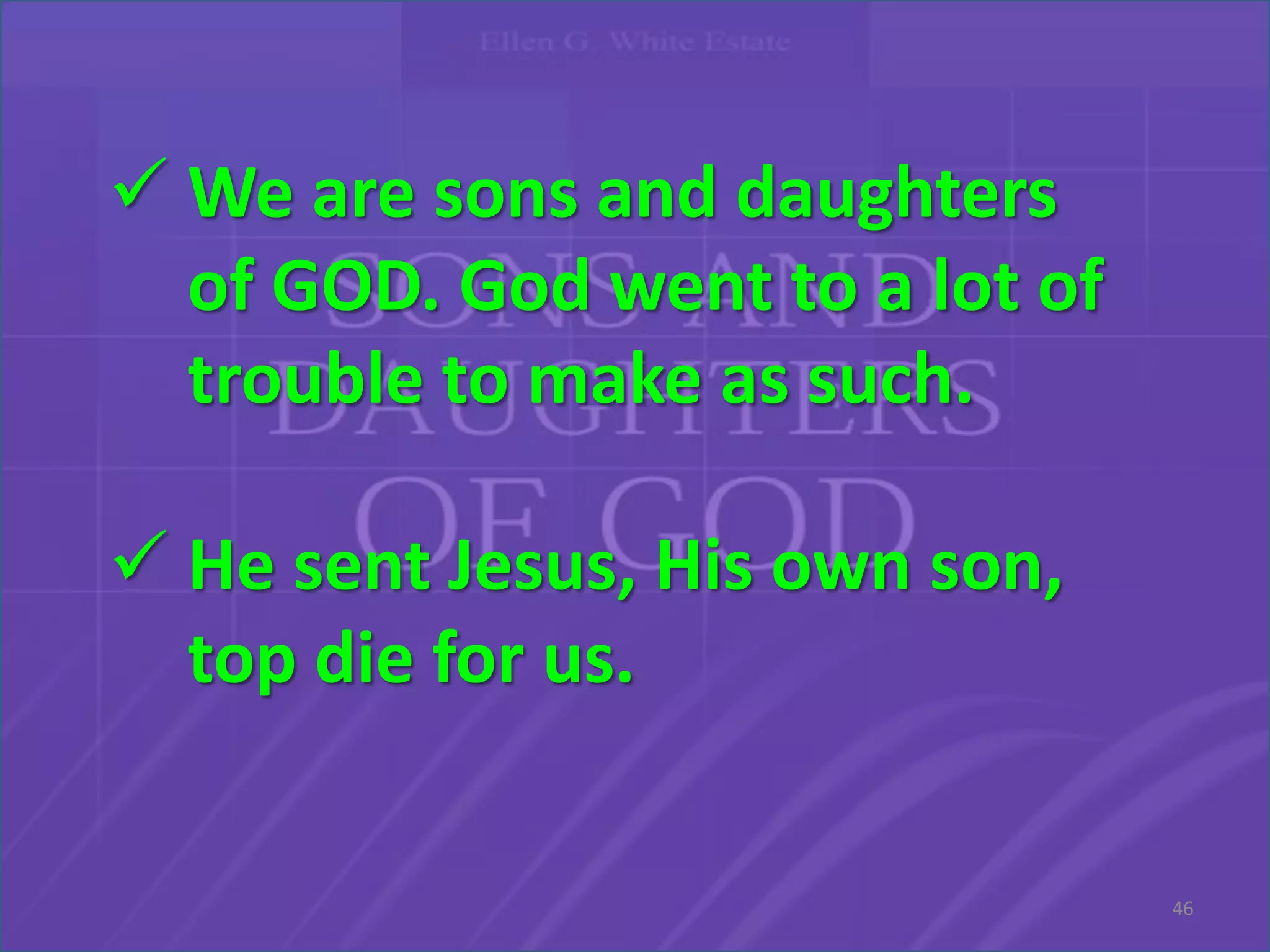 Sons and daughters of God | PPTX