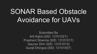 Sonar based obstacle avoidance for UAVs | PDF