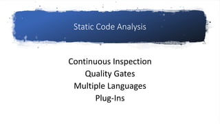 SonarQube: Continuous Code Inspection | PPTX