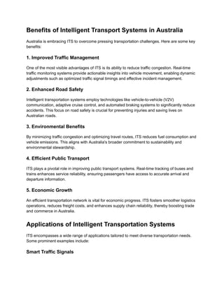 The Rise of Intelligent Transport Systems in Australia | PDF