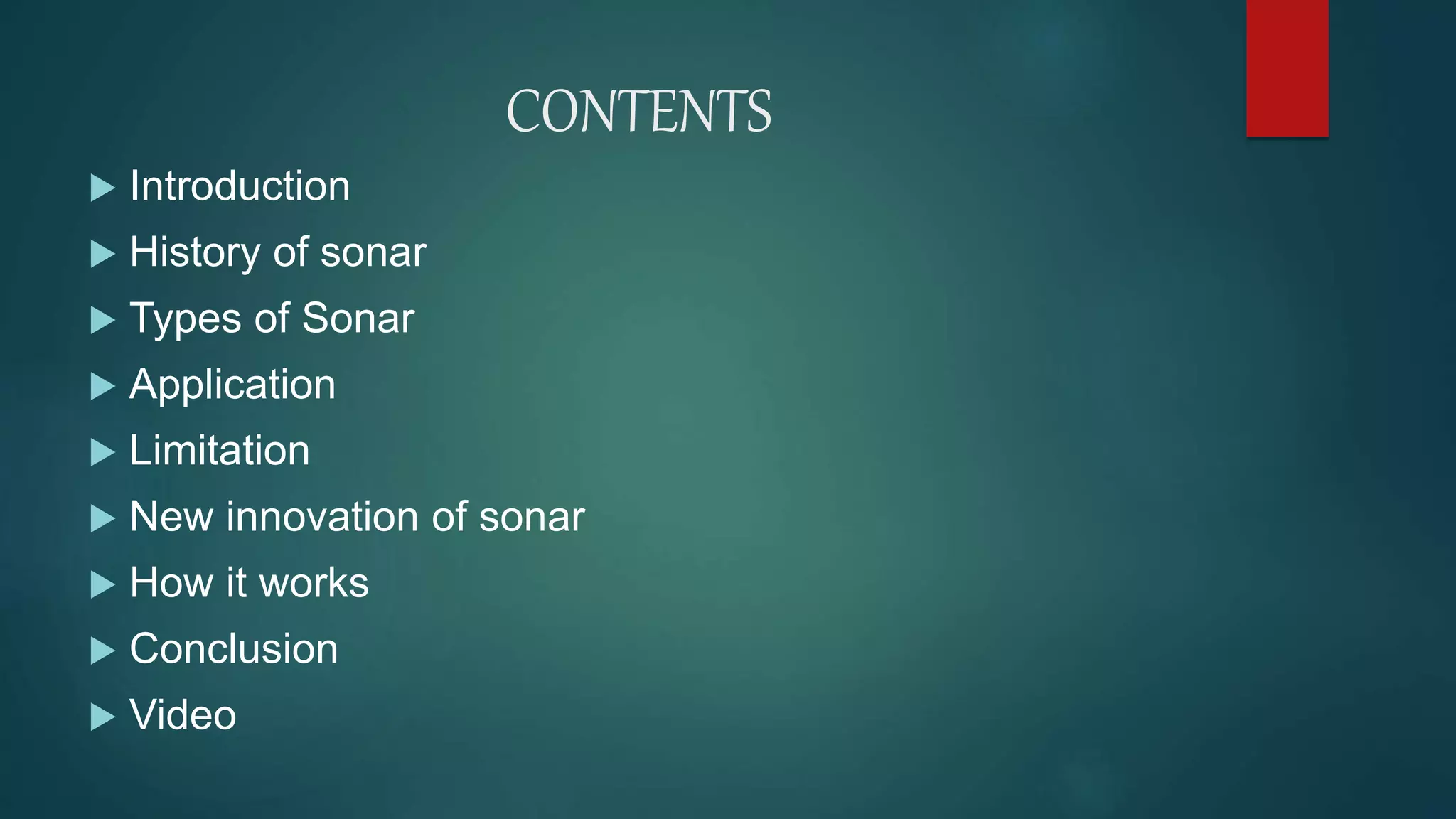 Sonar technology ppt | PPTX