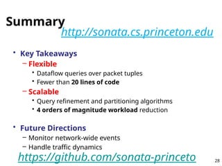 Sonata- Query-Driven Streaming Network Telemetry -slides.pptx | Computer Networking | Computing