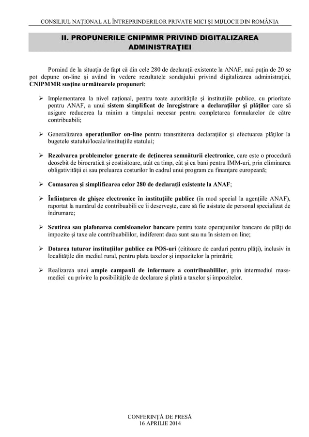 PROPUNERI DE SIMPLIFICARE A BIROCRATIEI PRIN DIGITALIZAREA ...
