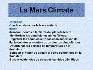 Sonda mars climate | PPTX