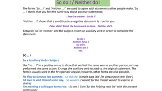 So, neither + auxiliaries | PPTX