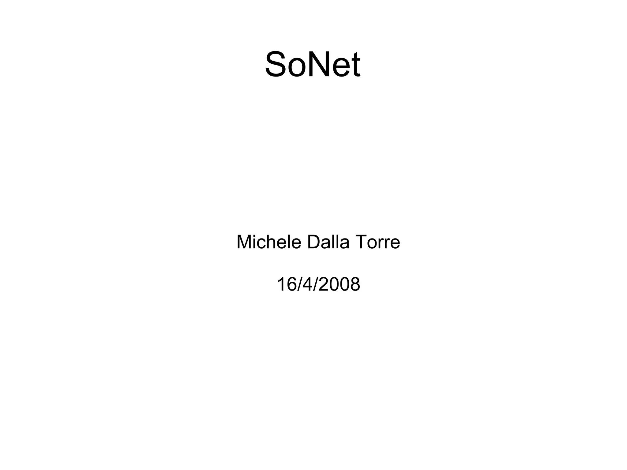 The SoNet Project | PDF