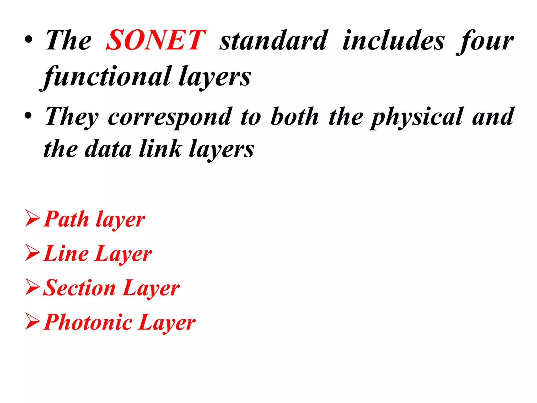 Synchronous optical networking (SONET) | PDF