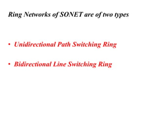 Synchronous optical networking (SONET) | PDF