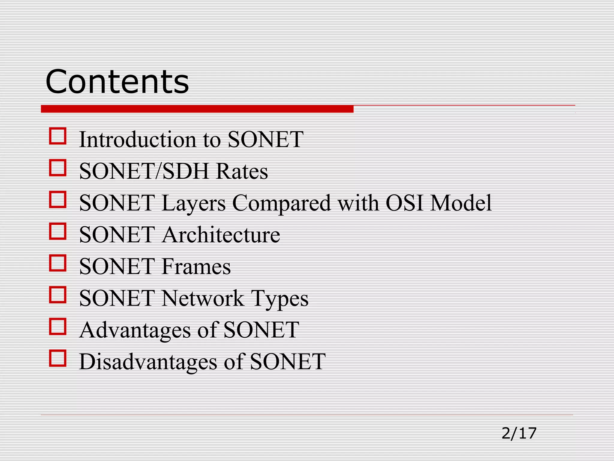 SONET-Communication Engineering | PPT