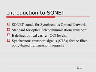 SONET-Communication Engineering | PPT