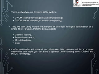 SONET, CWDM, DWDM | PPT