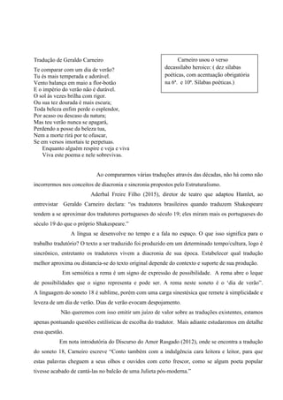 Soneto 18, william shakespeare | PDF