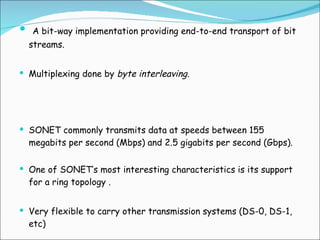 Sonet Sdh Dwdm | PPT | Computer Networking | Computing