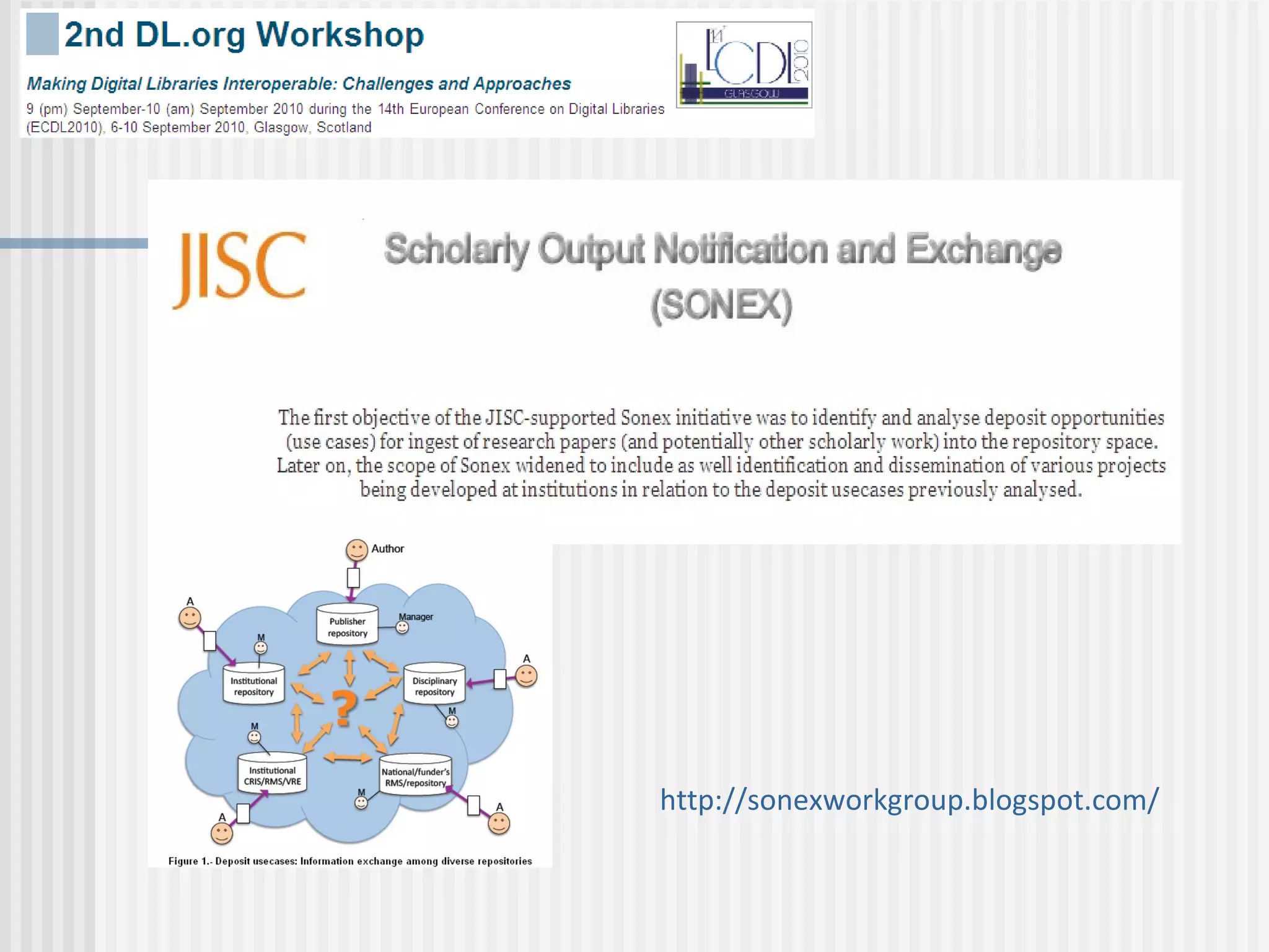 Sonex 2nd DL.org workshop ECDL2010 | PPT