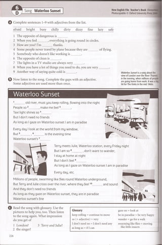 Waterloo sunset song worksheet | PDF