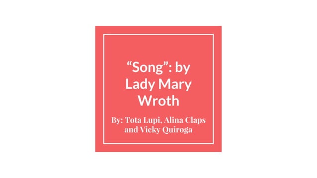 “Song” by lady mary wroth | PDF | Birds | Pets