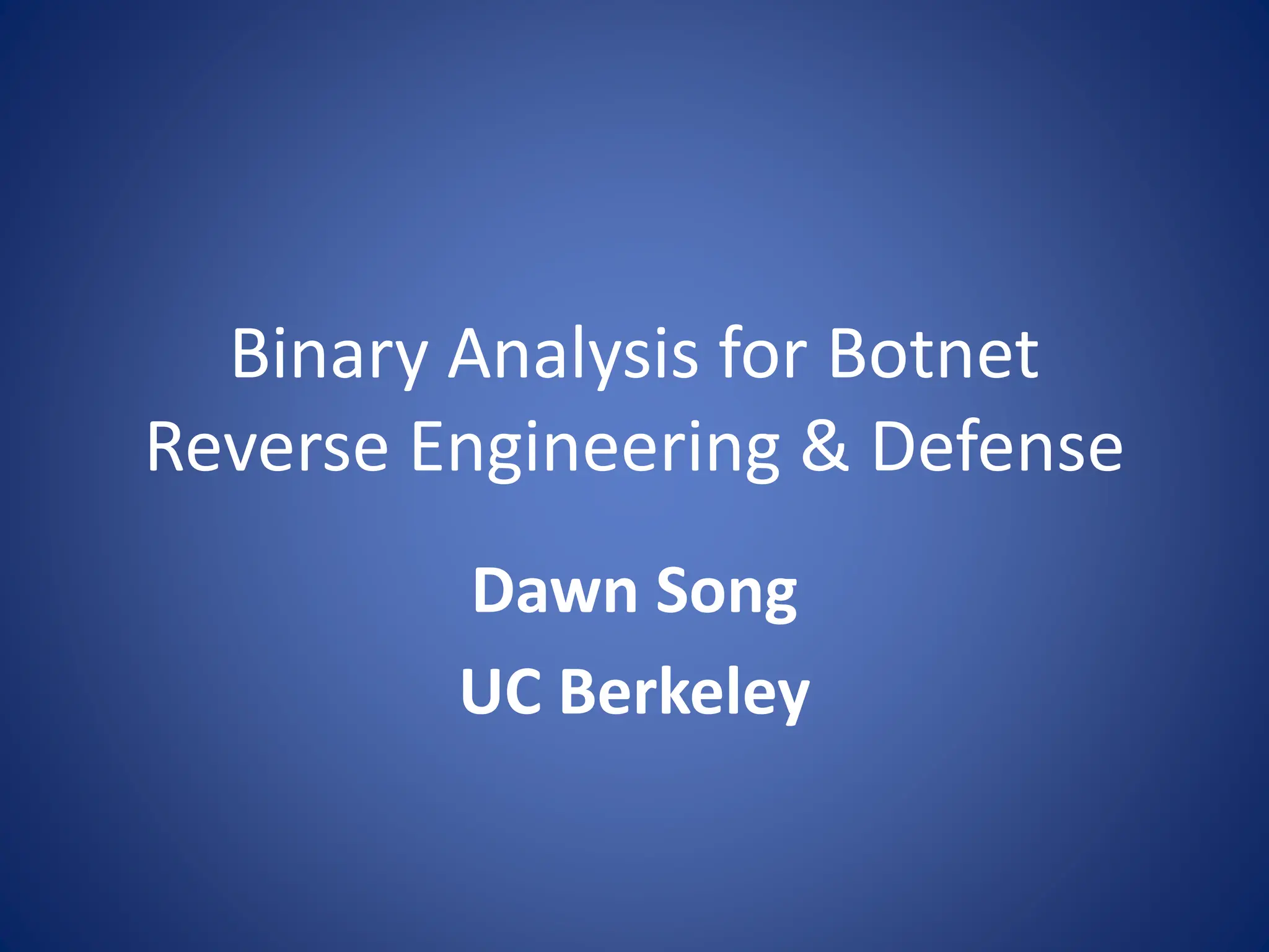 binary analysis for botnet reverse engineering.pptx