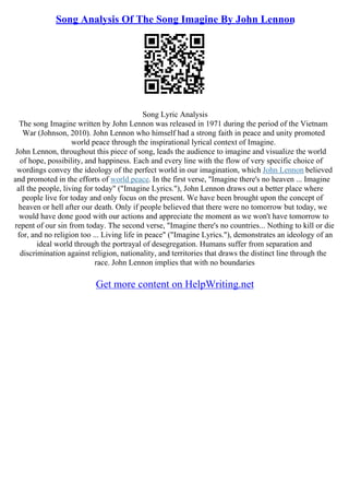 Song Analysis Essay Example | PDF | Hip Hop Music | Music