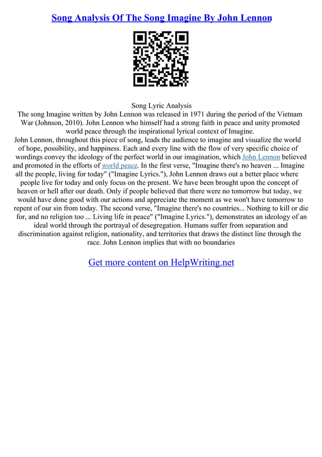 Song Analysis Essay Example | PDF