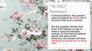 Song by john donne | PPTX