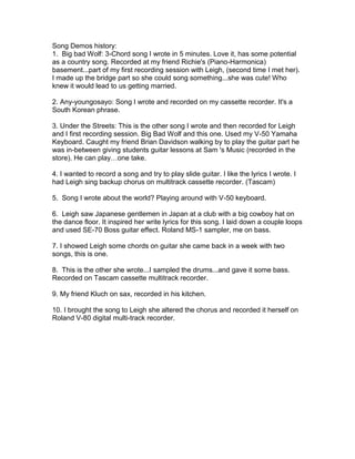 Song demos history | PDF