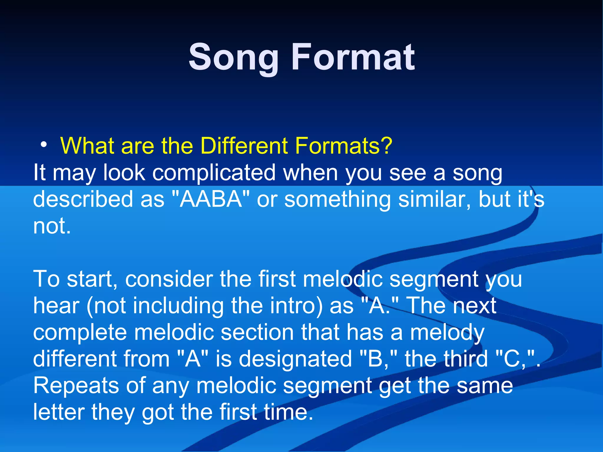 Song Formats | PPT