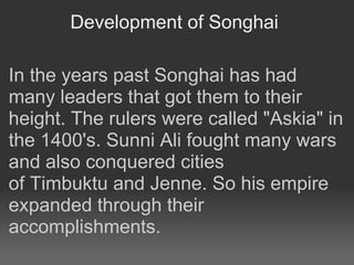 Songhai presentation | PPT | Death, Injury, or Military Conflict ...