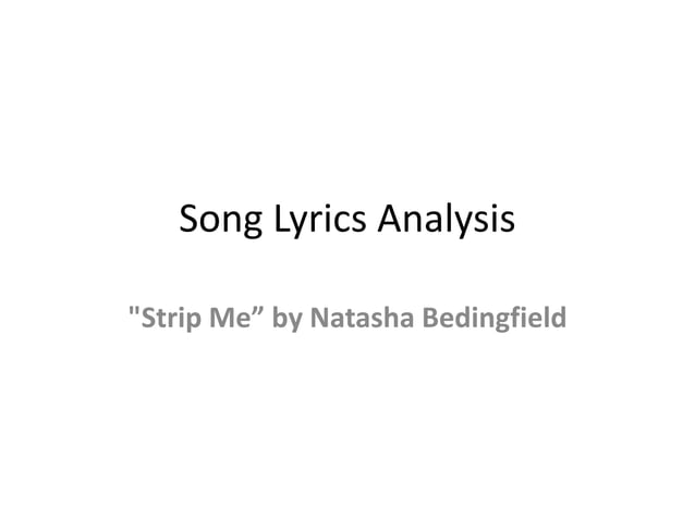 Song lyrics analysis | PPTX | Songwriters/Folk | Music