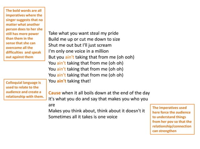 Song lyrics analysis | PPTX | Songwriters/Folk | Music