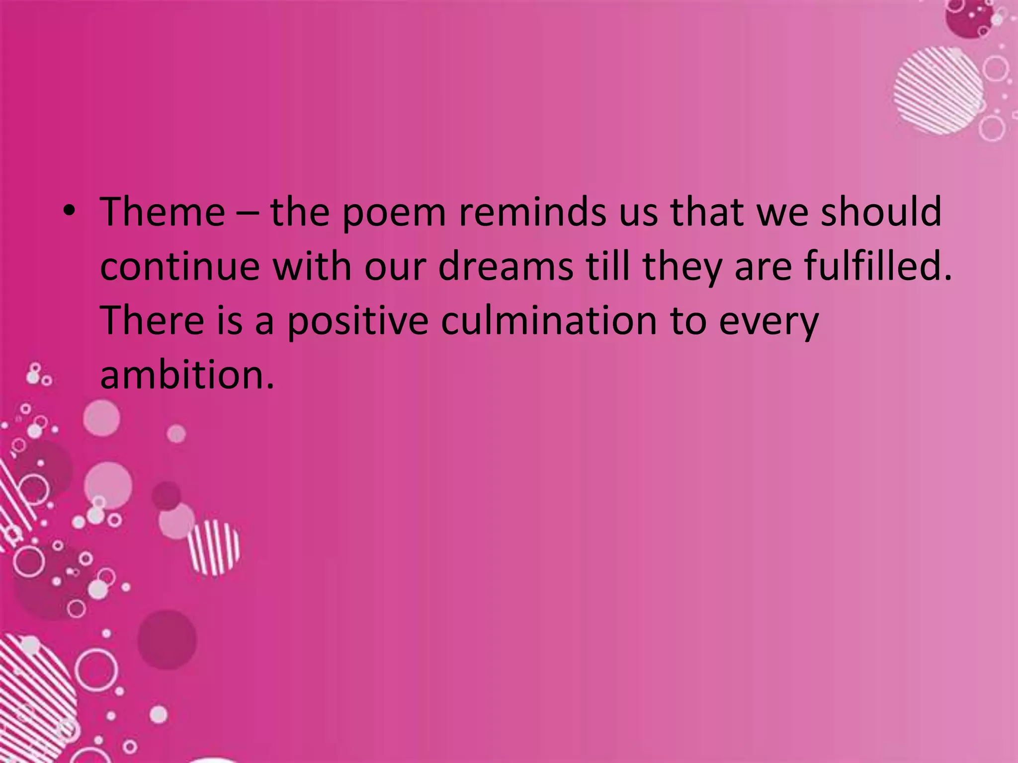 Song of a dream second stanza | PPT