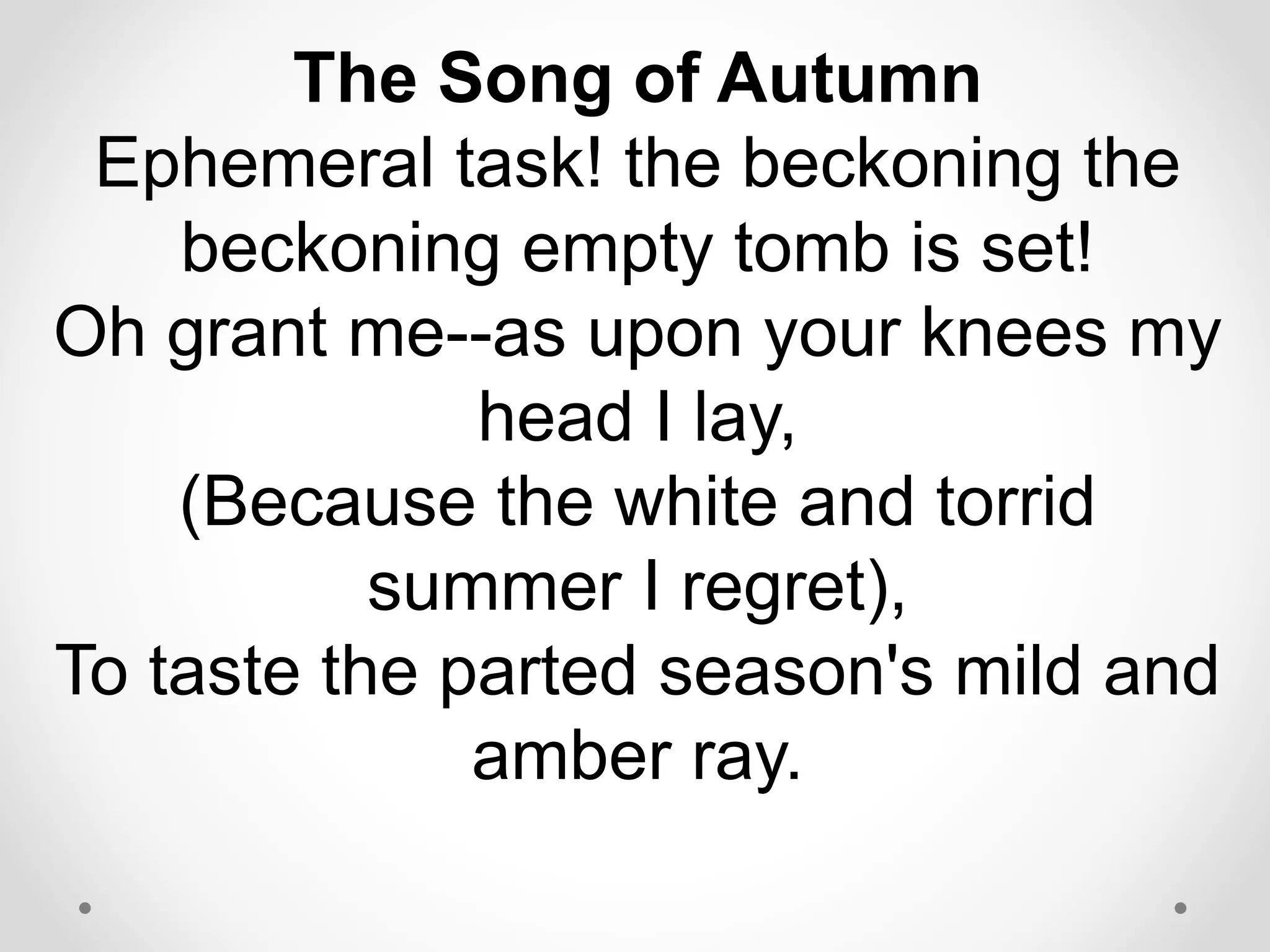 Song of Autumn | PPTX