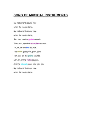 MUSICAL INSTRUMENTS | DOCX | Music | Entertainment
