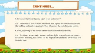 song of the flower by Khalil Gibran, class 8 | PPTX