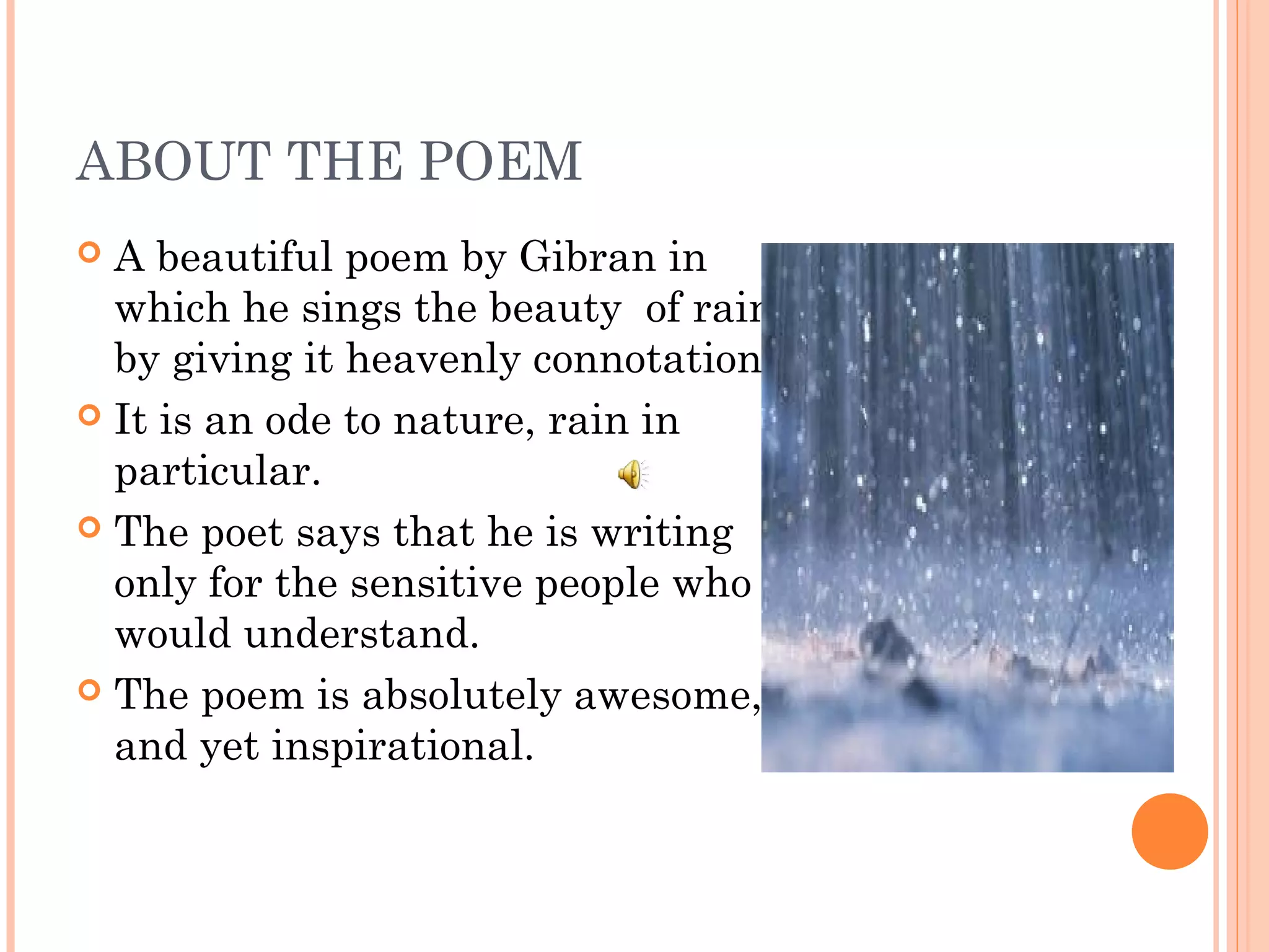 Song of the rain | PPT