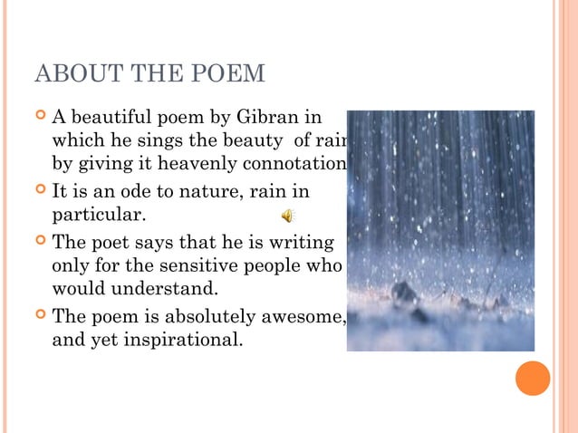 Song of the rain | PPT