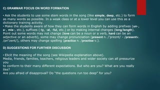 Songs for English Teaching | PPTX