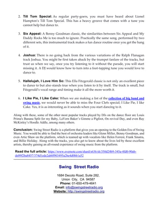 Songs from swing music radio you must have heard your dj play | PDF
