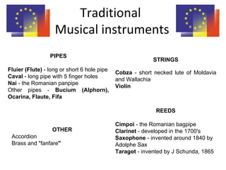 Instruments and songs Romania | PPT