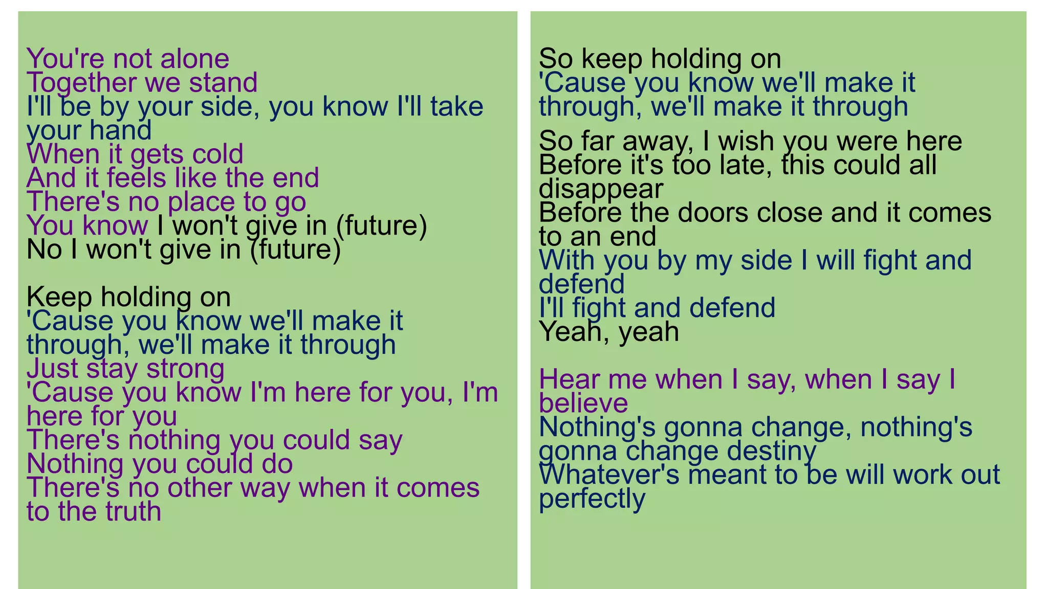 Song Lyrics Meaning and it's Tenses | PPT