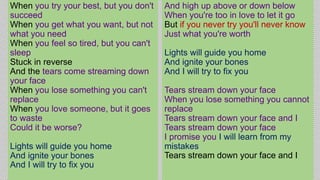 Song Lyrics Meaning and it's Tenses | PPT