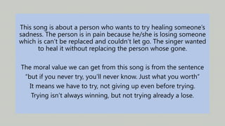 Song Lyrics Meaning and it's Tenses | PPTX