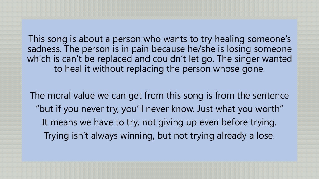 Song Lyrics Meaning and it's Tenses