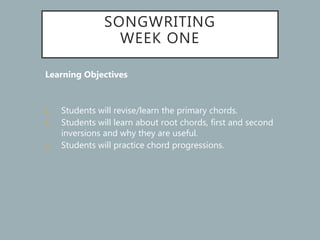 Introduction to Pop Songwriting | PPTX