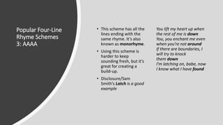 SONGWRITING4LINERHYMINGSCHEMES.pptx