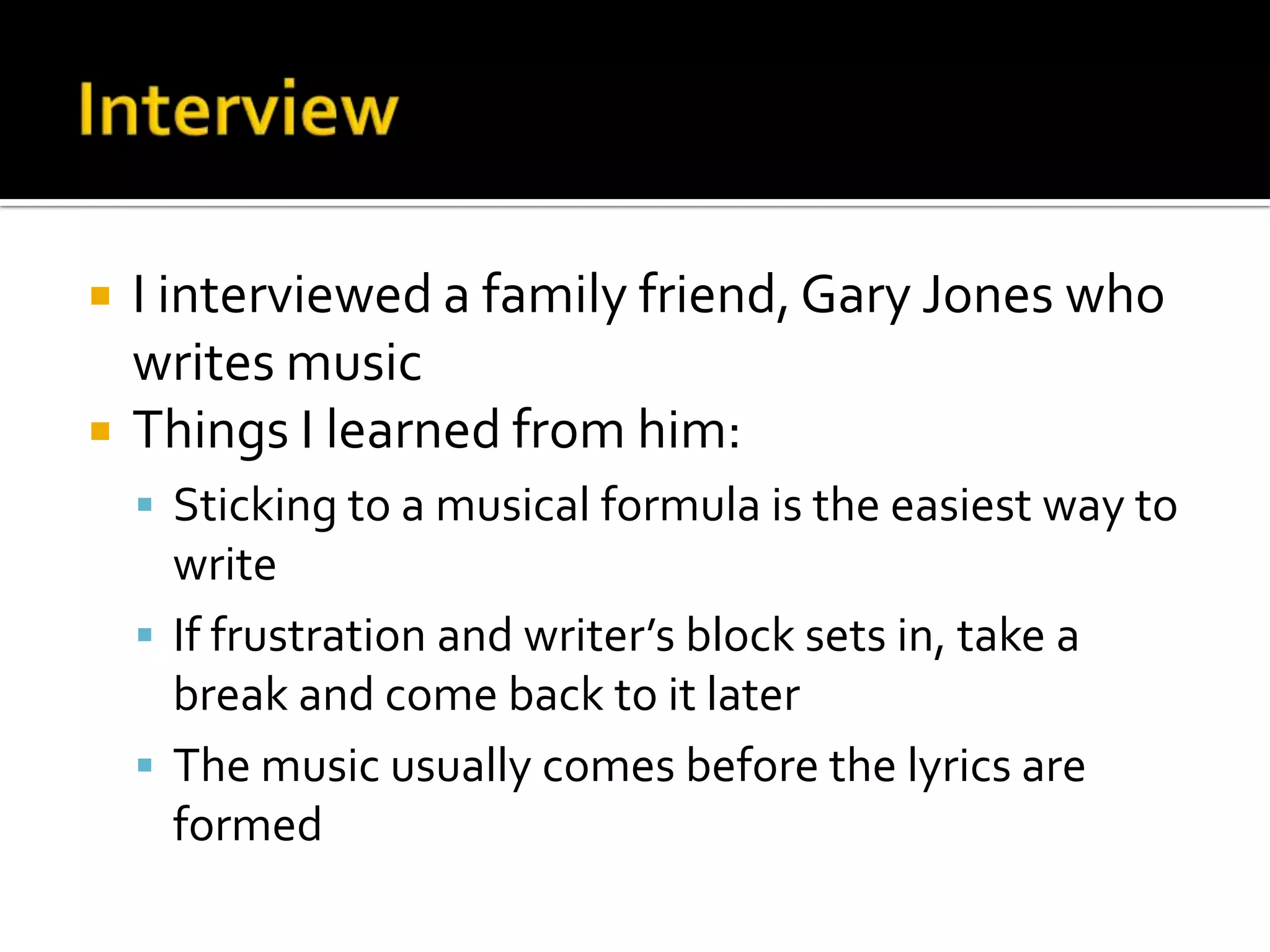 Songwriting Powerpoint | PPTX