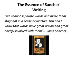 Sonia sanchez’ literary works | PPTX