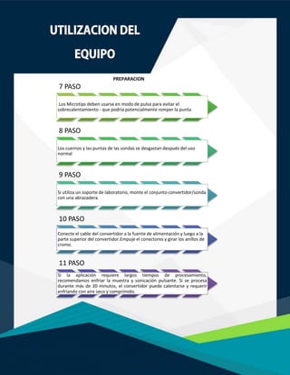 EQUIPOS PRINCIPALES DEL LABORATORIO DE BIOTECNOLOGIA -Sonicador de ...
