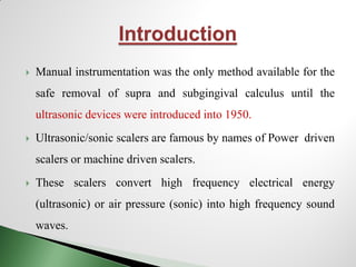 Sonic and ultrasonic scaling | PDF