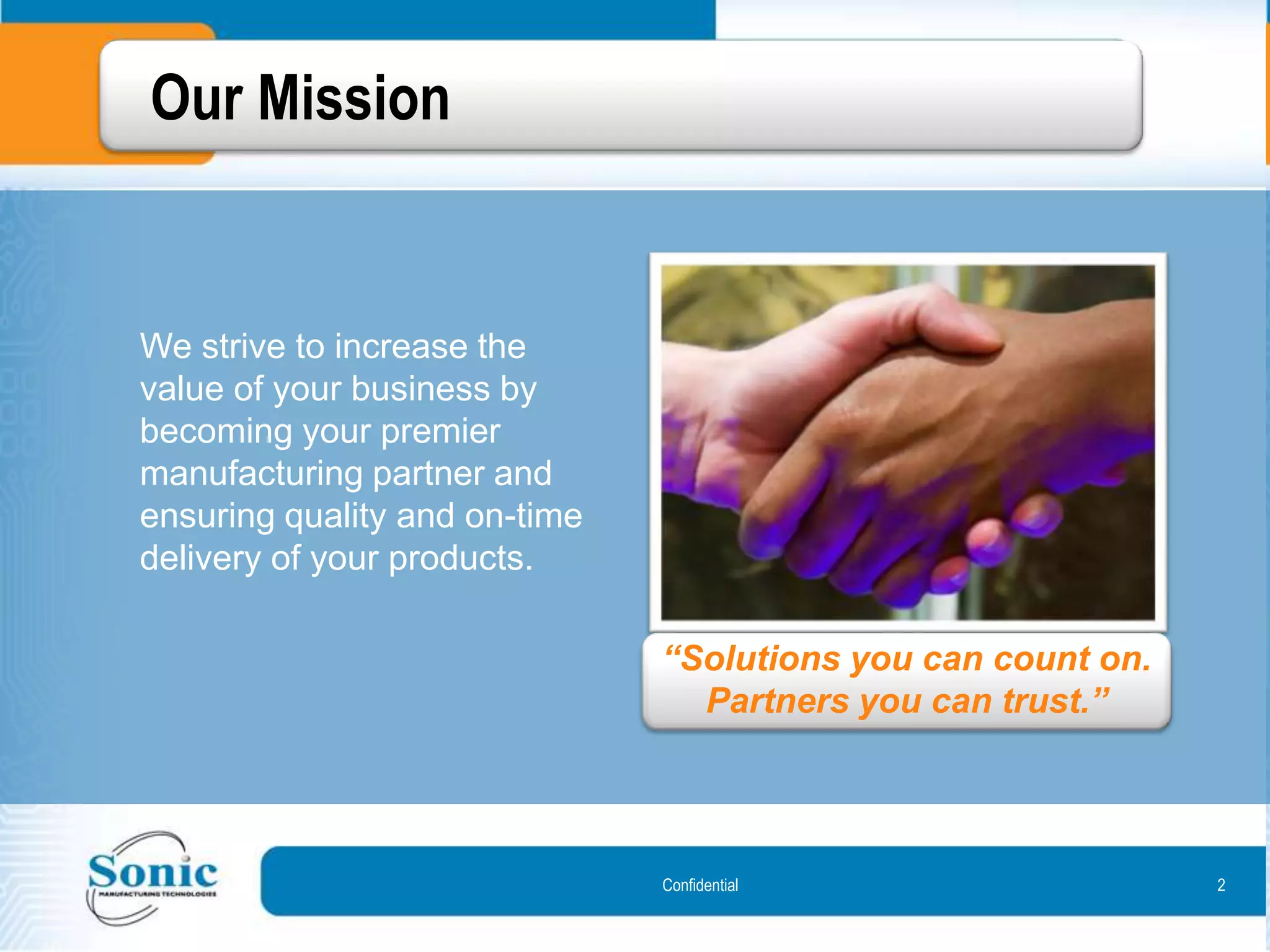 Sonic Manufacturing Technologies, Inc. | PPT